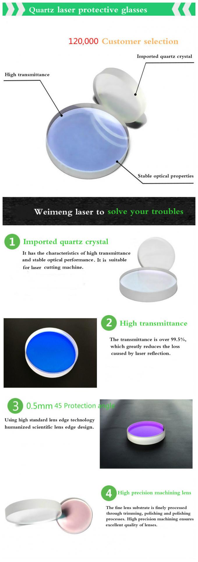 99% 53.8*2mm Low Scattering Safety Laser Optical Lens